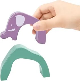 Hape Duhové stohovací kostky Safari - sloni / od 2 let
