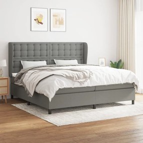 Box spring postel s matrací tmavě šedá 200x200 cm textil 3128310