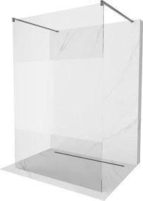 Mexen Kioto, sprchová zástěna Walk-In 110 x 200 cm, 8mm čiré sklo-námraza, grafitový profil, 800-110-002-66-35