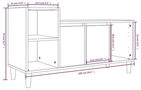 TV skříňka hnědý dub 100x35x55 cm kompozitní dřevo - Default Title