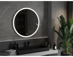 Mexen Oro, kulaté LED podsvícené koupelnové zrcadlo 90 cm, 6000K, topná podložka proti zamlžování, 9824-090-090-611-00