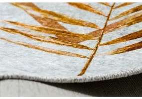 MIRO 51518.806 mycí kobereček Listy, rám protiskluz šedá / zlatý velikost 160x220 cm | krásné koberce cz