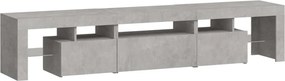 TV skříňka s LED osvětlením betonově šedá 200x36,5x40 cm 3152813