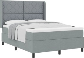 Postel s boxspringem s čelo Světle šedá 190 x 140 cm textil 3341700