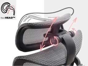 Ergonomická síťovaná kancelářská židle MOSH Airflow 690 – černo-bílá