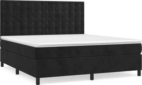 Box spring postel s matrací černá 160x200 cm samet 3143273