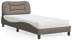 Postel s matrací Hvar taupe 90 x 200 cm textil 3208510