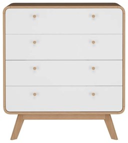 Vysoká komoda v dekoru dubu v bílo-přírodní barvě 80x88 cm Caitlin – Støraa