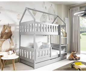 Patrová dětská postel ZUZIA | 80x160 cm 2x | s rošty | šedá | UNI PROVEDENÍ