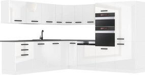Kuchyňská linka Belini Premium Full Version 540 cm bílý lesk s pracovní deskou JANE  INF JANE/0/WT/W/B/B1