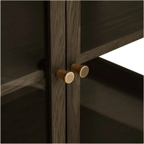 Tmavě hnědá vitrína v dekoru dubu 180x80x40 cm Zamora – House Nordic