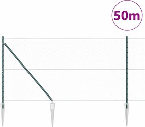 Hexagonální plot s podpěrou 50 x 1,4 m Ocel potažená PVC Zelená 3353139