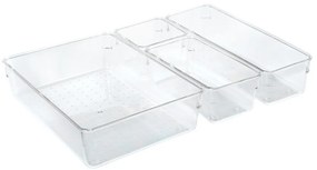 VILDE Sada 4 krabiček, organizér, vložka do zásuvky, transparent FLEXI