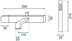Rea Salto - vanová baterie a sprchový set, černá/zlatá, REA-B6352