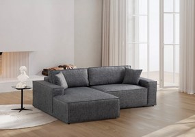 Hanah Home Rohová pohovka PIRLO tmavě šedá levá