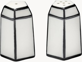Sada ručně vyrobené porcelánové mlýnku na'sůl a pepř Carte Blanche, 2 díly
