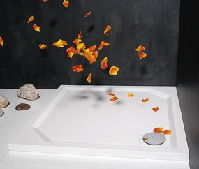 Gelco, ANETA90 sprchová vanička z litého mramoru, čtverec 90x90x4cm, GA009