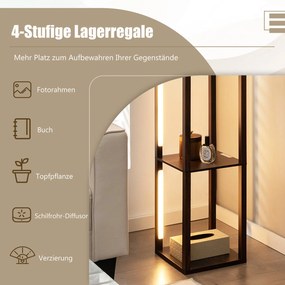 Costway 163 cm police na stojací lampy moderní úložná police na stojací lampy
