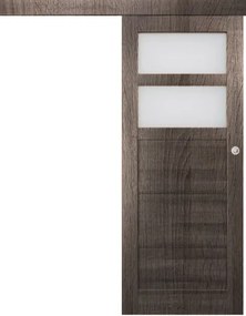 posuvné interiérové dveře na stěnu vasco doors BRAGA model 3 Průchozí rozměr: 70 x 197 cm, Orientace dveří: Levé dveře, Dekor: Dub Santa