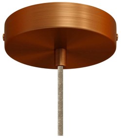 creative cables Závěsná lampa s textilním kabelem a keramickým stínidlem zvon XL Barva: Rezavý efekt-bílá