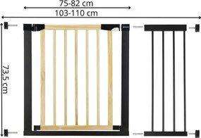Bezpečnostní zábrana 75-110 cm SPRINGOS BABYLOCK hnědá/černá