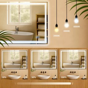 Koupelnové zrcadlo Jaffrey 50x70 bez Bluetooth – čiré sklo