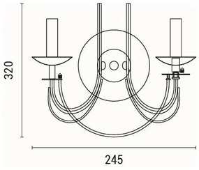 Lustr na řetězu KRISTALLO 5xE14/15W/230V