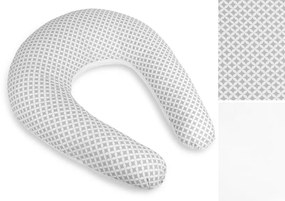 Bellatex Povlak na kojicí polštář na zip po obvodu 180 cm Kosočtverec šedá, bílá