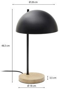 Černá kovová stolní lampa Kave Home Catlar