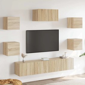 7dílný set TV skříněk dub sonoma kompozitní dřevo 3114504