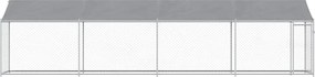 Klec pro psy se střechou a dvířky šedá 8x2x2 m pozinkovaná ocel 3209570