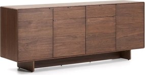 Tmavě hnědá komoda v dekoru ořechu 194,5x78x45 cm Norlen – Kave Home