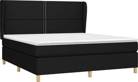 Box spring postel s matrací černá 180x200 cm textil 3128463