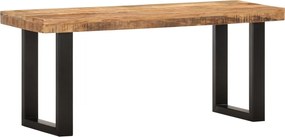 vidaXL Lavice 110 cm masivní hrubé mangovníkové dřevo a ocel [286460]
