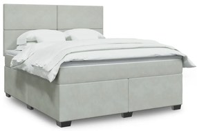 Box spring postel s matrací světle šedá 180x200 cm samet 3290972