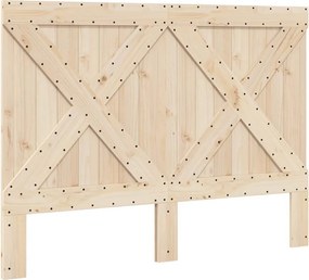 Rám postele s čelem šedý 140 x 200 cm masivní borové dřevo 3281582