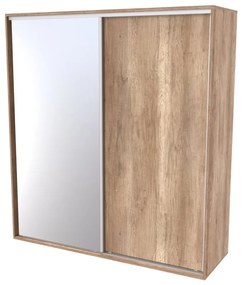 Nábytek Mikulík Skříň FLEXI 2 - dveře plné a zrcadlo ROZMĚR: (š/v/h) 180 x 240 x 65 cm