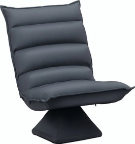 HOMCOM Podlahová pohovka s nastavitelným opěradlem, otáčecí meditační křeslo, křeslo do obývacího pokoje, kanceláře, mikrovlákno, tmavě šedé, 62 x 70