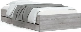 Rám postele se zásuvkami šedý sonoma 90x200 cm kompozitní dřevo 3207299