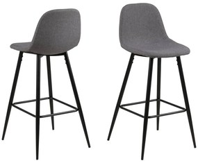 Designová barová židle Nayeli světle šedá a černá 91 cm - Skladem