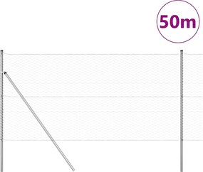 Hexagonální kotvení plotu 50 x 1,4 m Pozinkovaná ocel Stříbrná 3353000