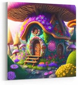 Obraz barevný houbový domeček
