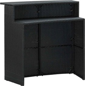 Zahradní barový stůl černý 120 x 55 x 110 cm polyratan 313468