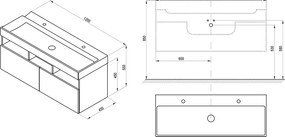 Ravak SD Natural 1200 120 x 45 cm X000001053 skříňka pod umyvadlo bílá