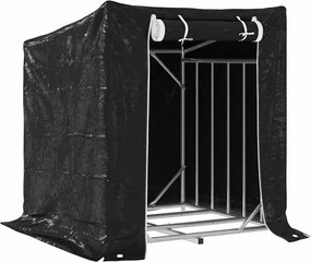 vidaXL Stojan na palivové dřevo s krytem proti dešti 100x25x150 cm [4104937]