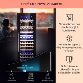 Klarstein Vinsider 89 vestavná vinotéka 5–18 °C dotykové ovládání dřevěné police
