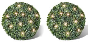 Zimostrázová koule s umělými lístky 27 cm s LED řetězem 2ks 270057