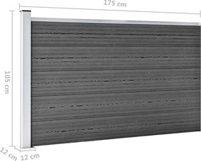 vidaXL Zahradní plot WPC 526 x 106 cm [3070448] Barva: Černá