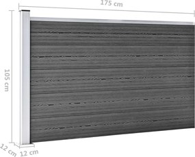 vidaXL Zahradní plot WPC 526 x 106 cm [3070448] Barva: Šedá