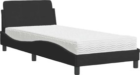 Postel s matrací Dover černá 80 x 200 cm samet 3208293